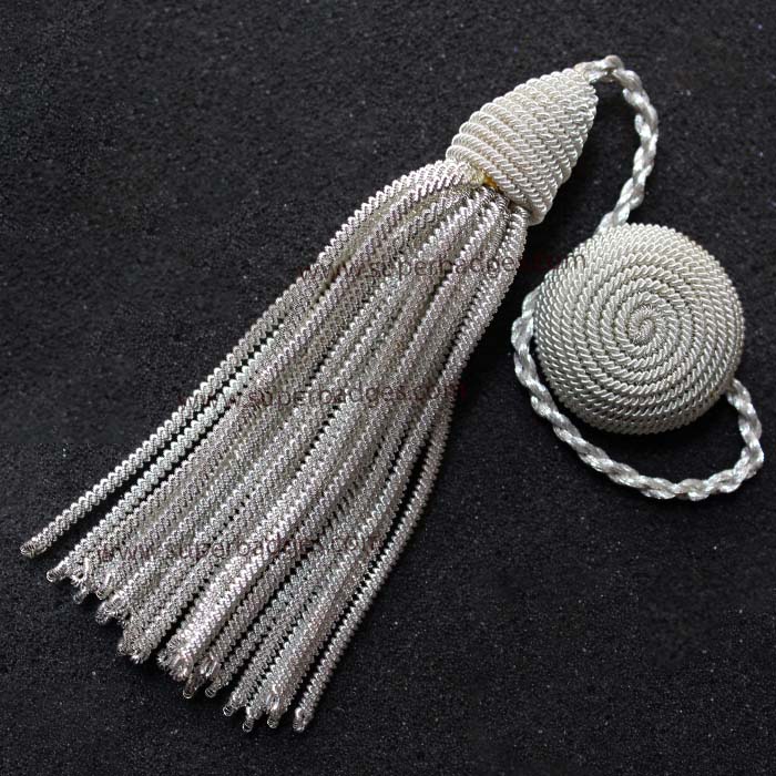 Silver Bullion Fringe Tassel - Super Badge Works